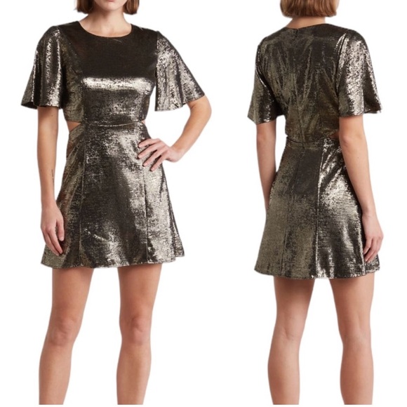 French Connection | Dresses | French Connection Alara Metallic Cutout ...